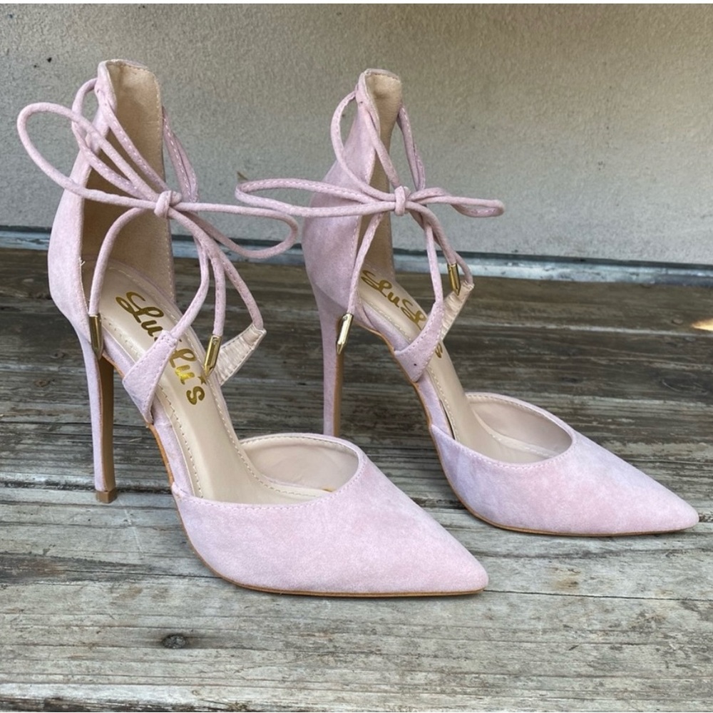 Lulu’s Pink Suede Stiletto Heels - Gem